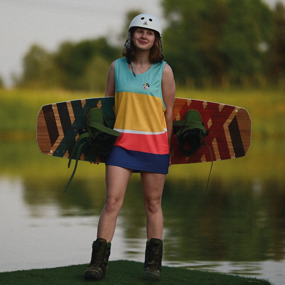 Tank surfingowy damski szybkoschnący Surf Tank Lavender Waves - CUNA